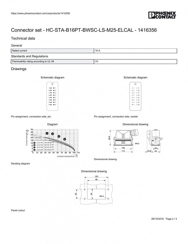 Phoenix Contact 1416356 technical data