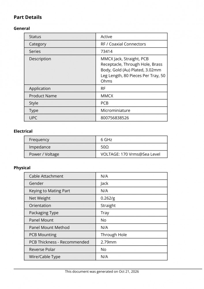 Product document image 2 for MOLEX 734151474