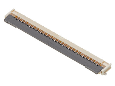 Easy-On FFC/FPC Connector, 1.00mm Pitch, FD19 Series, Right-Angle, Bottom Contact, 1.90mm Height, 30 Circuits, 150°C Operating Temperature,  Gold over Nickel Plating for sale