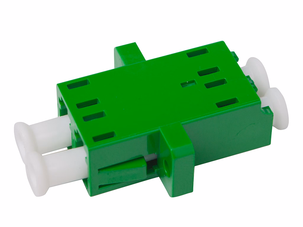 SC/UPC One Body Adapter, Simplex, Singlemode, Blue Body, Ceramic Alignment Sleeve, with Flange, Screw Mount