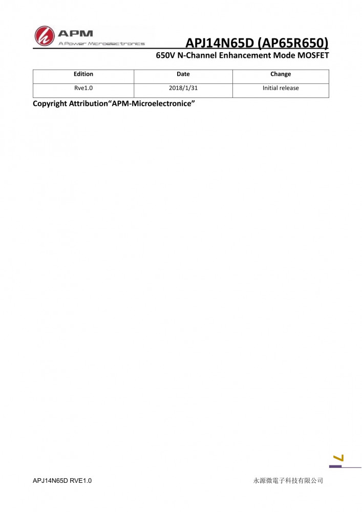 APJ14N65D datasheet page 7