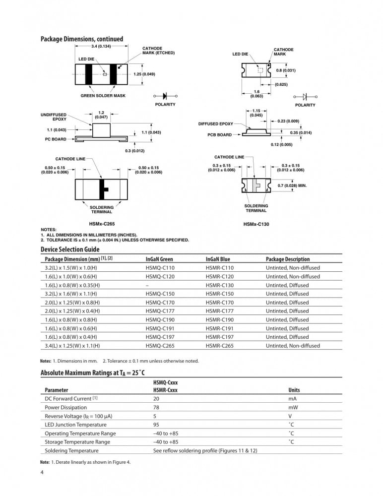 HSMR-C150 datasheet page 4