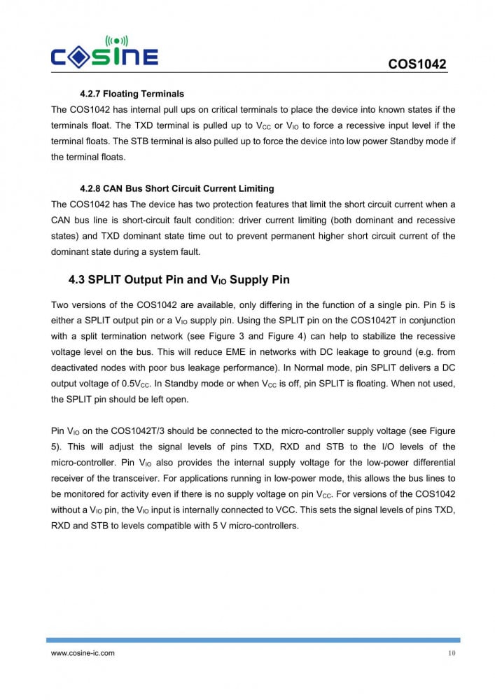 COS1042T/3 datasheet page 10