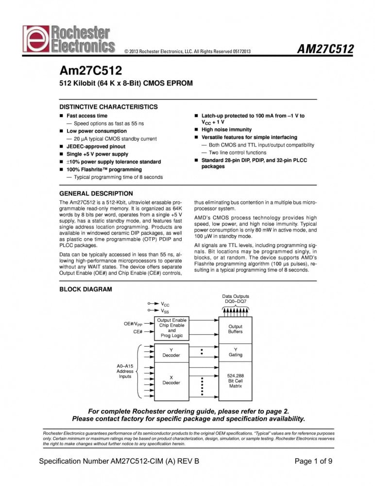 AM27C512 datasheet page 1