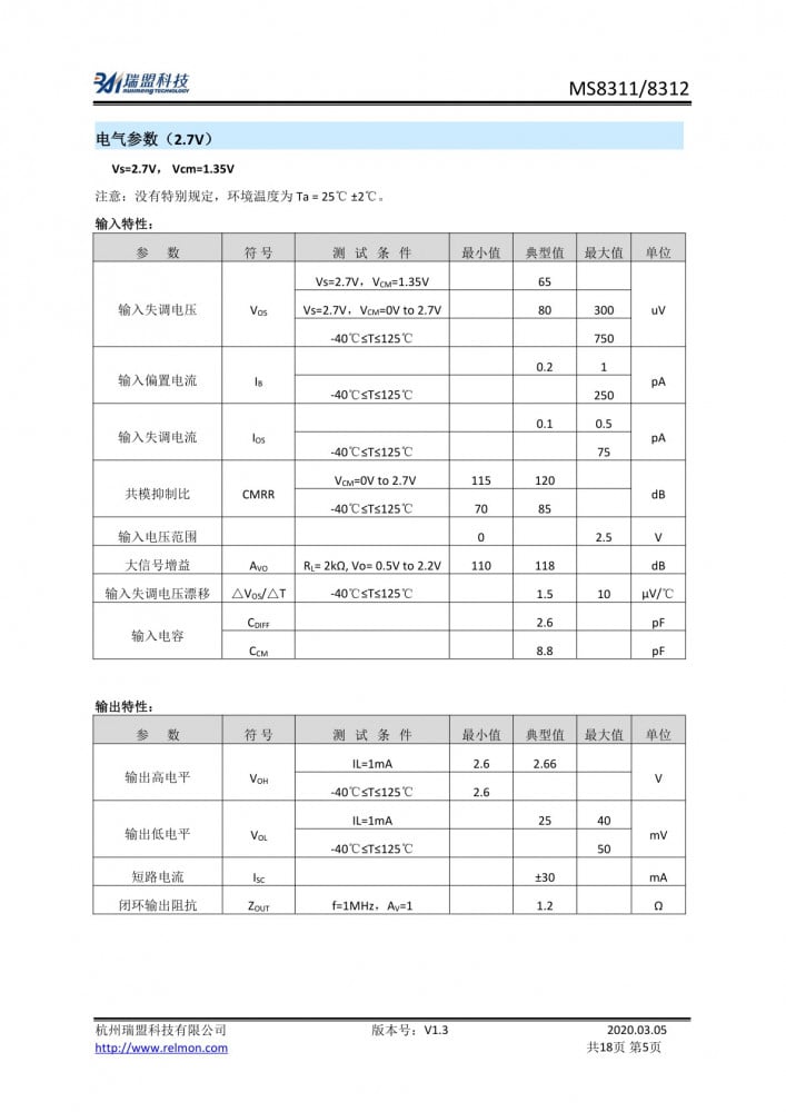 MS8311 datasheet page 5