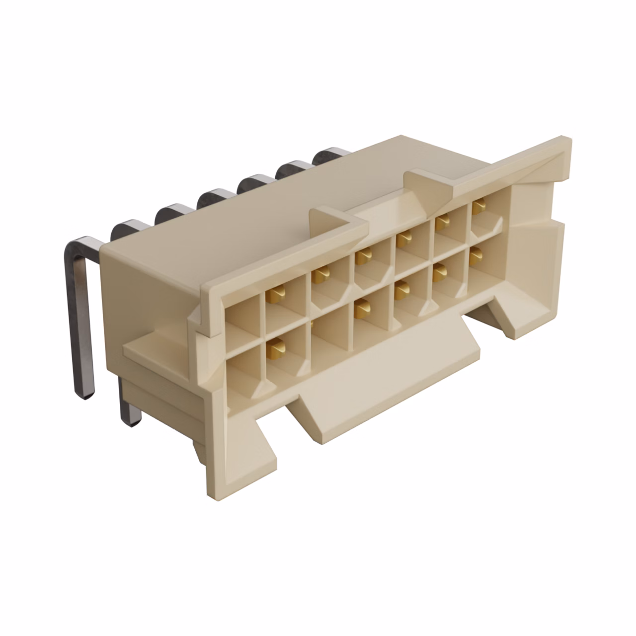 Mini-Fit BMI First Mate / Last Break Header, 4.20mm Pitch, Dual Row, Right-Angle, 18 Circuits, Nylon 6/6 UL 94V-0, Gold (Au) Plating