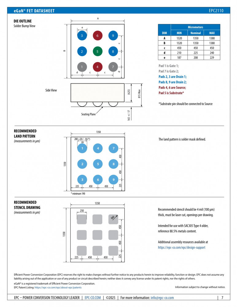 EPC2110 technical document page 7