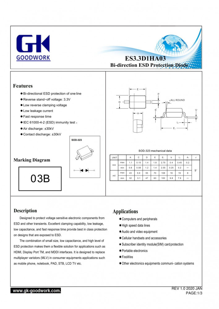 ES3.3D1HA03 technical document page 1
