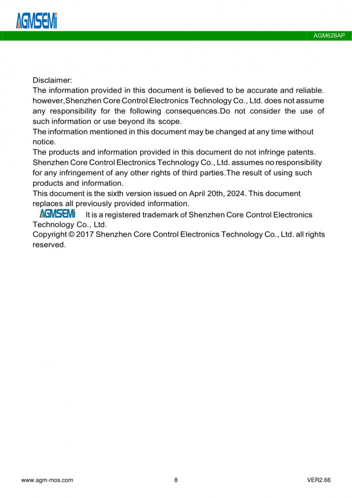 AGM628AP datasheet page 8