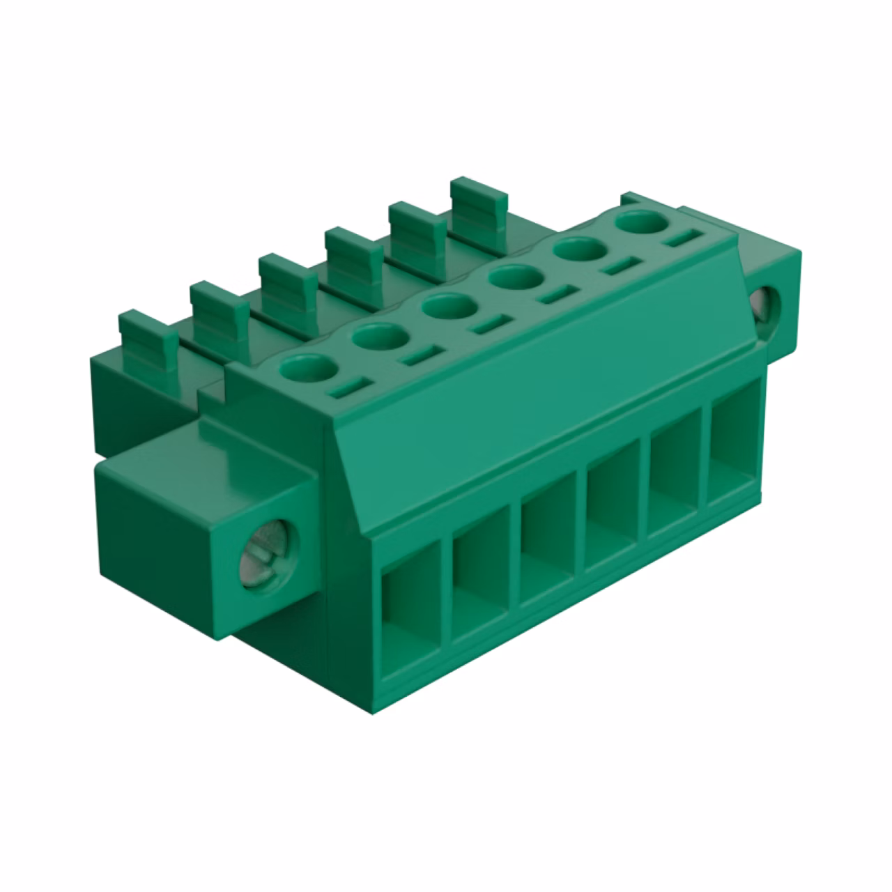 3.50mm Pitch Eurostyle Horizontal Plug, with Retention Screws, Green Housing, 6 Circuits for sale