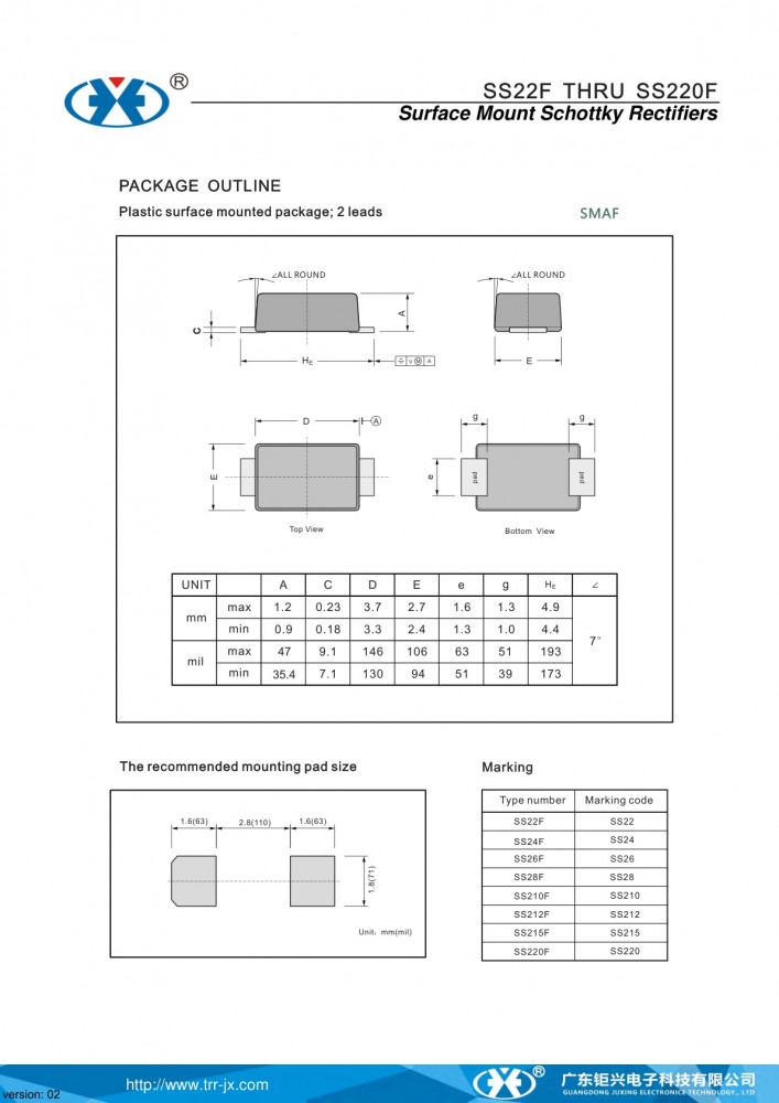 JUXING SS26F datasheet page 3