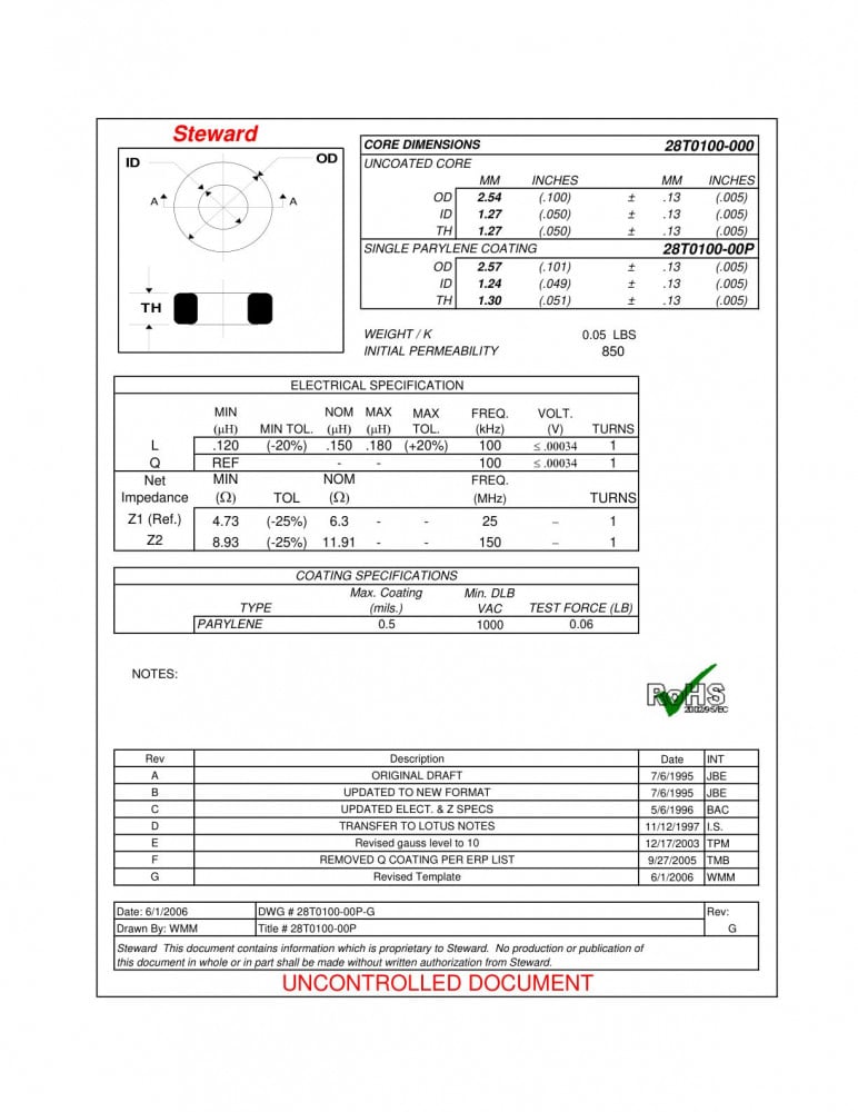 28T0100-00P technical drawing