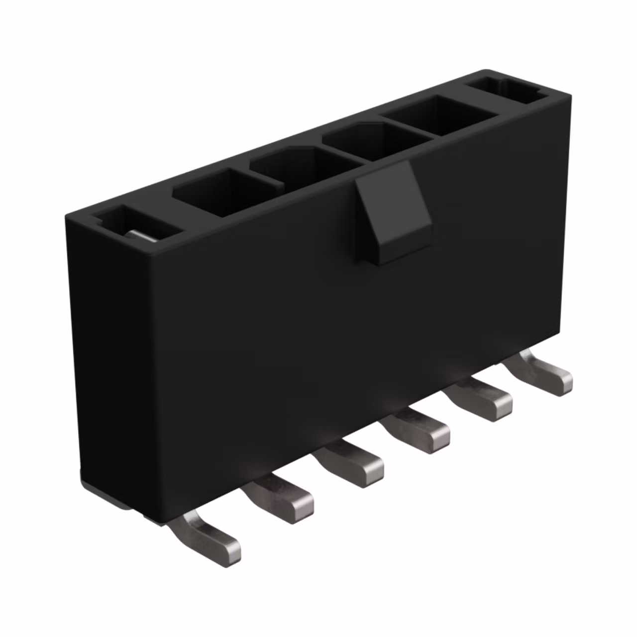 Mini-Fit Max Vertical Header, Single Row, Surface Mount, 4 Circuits, Matte Tin (Sn) Plating, Black, Glow-Wire Capable, with Pick-and-Place Tape, Tape and Reel for sale