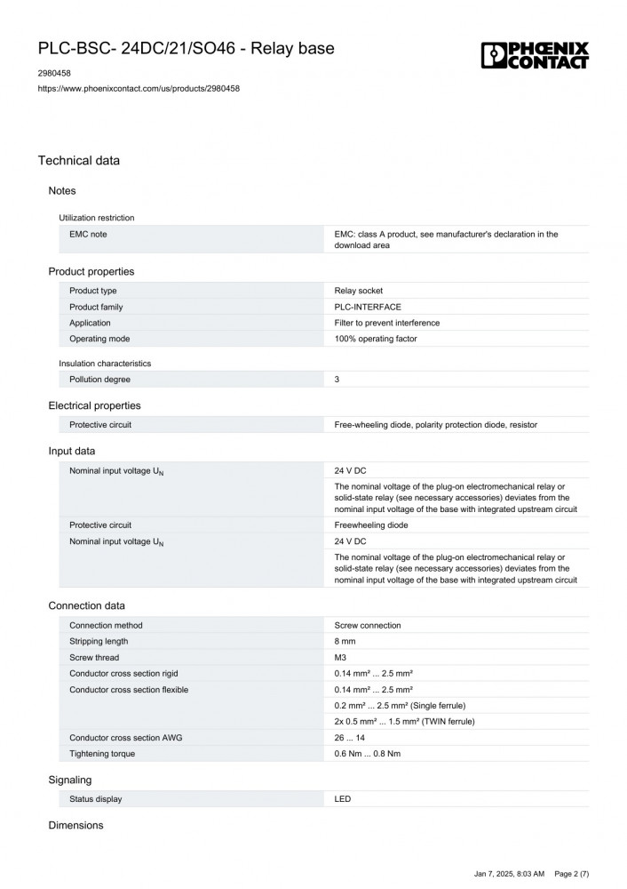 Phoenix Contact 2980458 technical document page 2