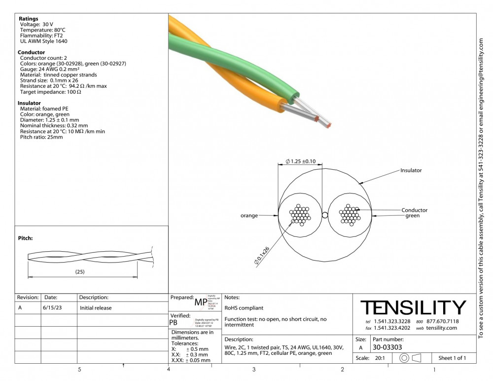 Tensility International 30-03303 product specification sheet