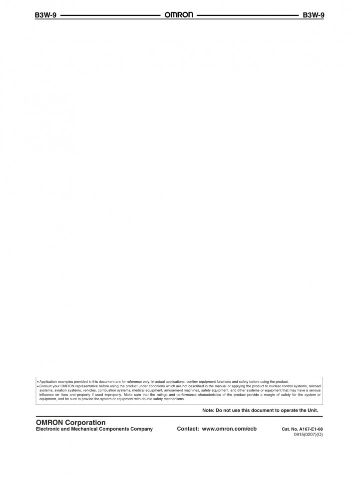 OMRON B3W-9 document page 9