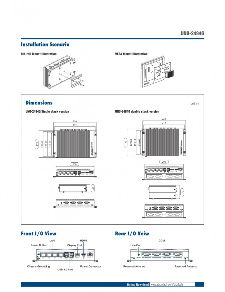 UNO-2484G technical document page 2