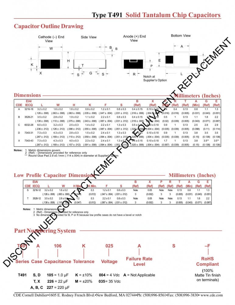 T491 datasheet page 2