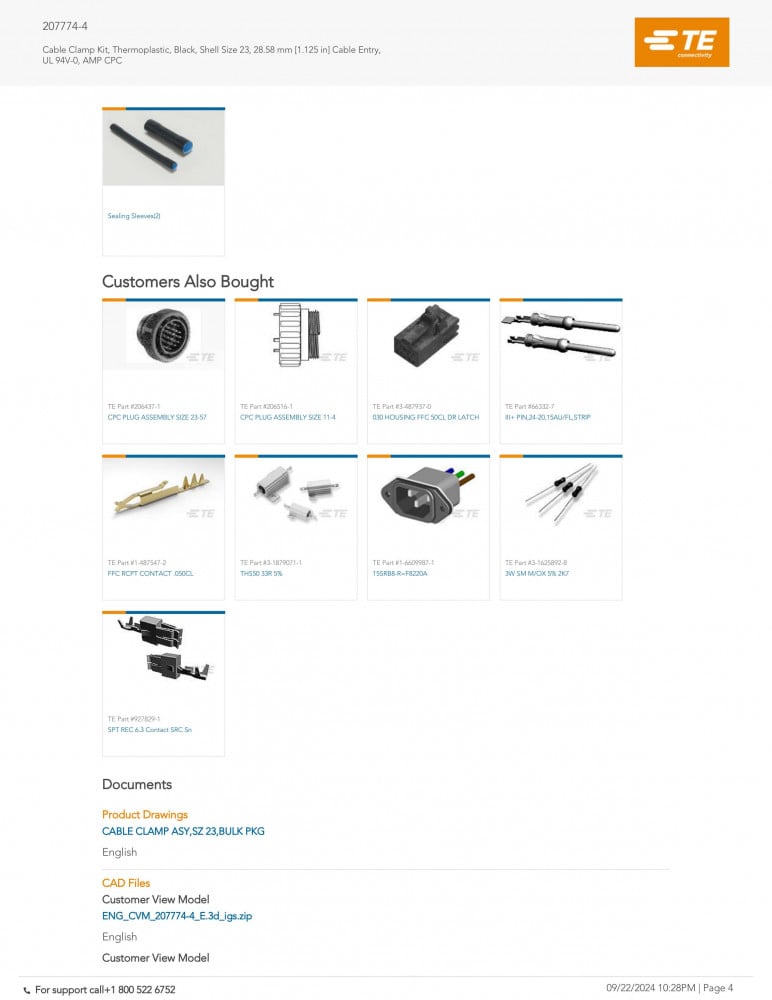 TE Connectivity 207774-4 technical document page 4