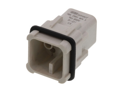 Heavy-Duty Crimp Contact Insert, Male, 15-Pole, 10A, for Turned or Stamped Crimp Contacts, Size 10A «49x16»