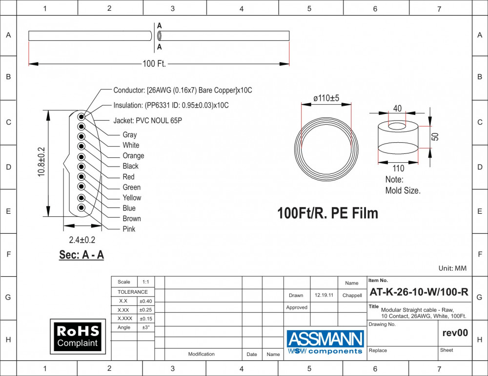 AT-K-26-10-W/100 technical drawing