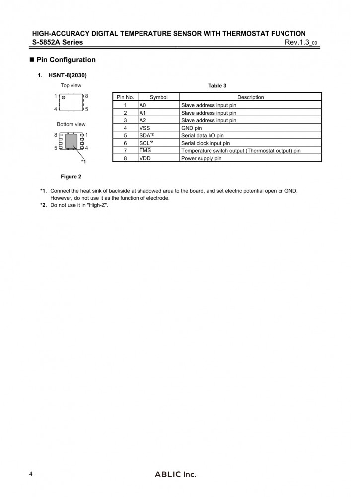 S-5852A datasheet page 4
