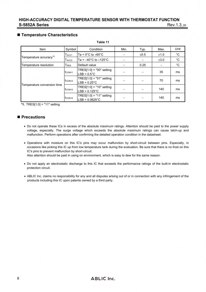 S-5852A datasheet page 8