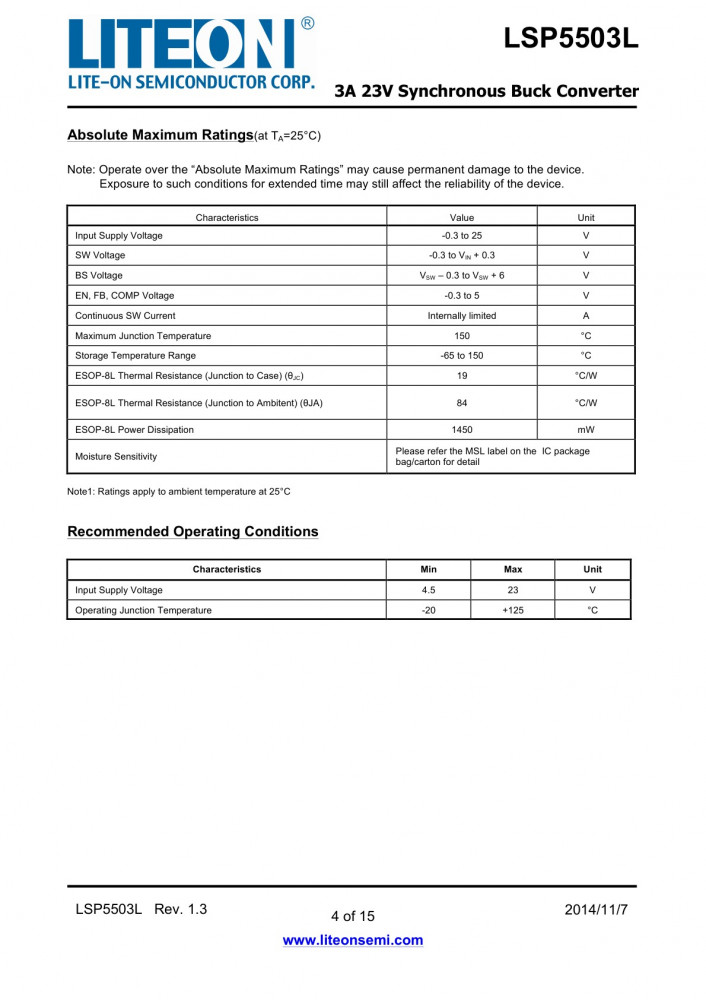 LSP5503L-R8A datasheet page 4