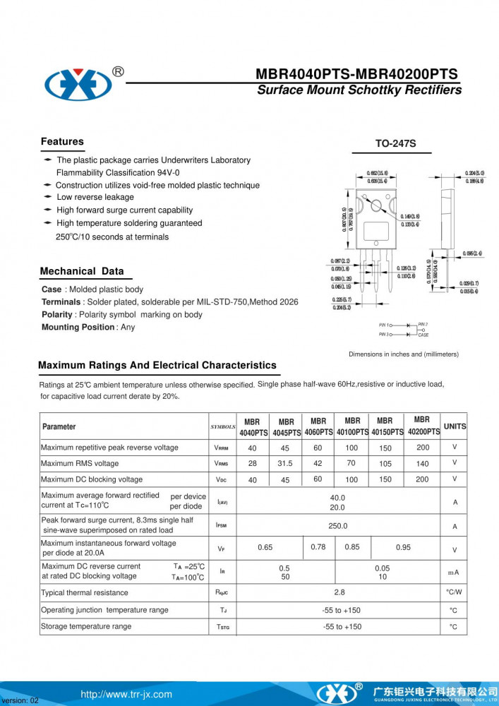 MBR40200PTS datasheet page 1