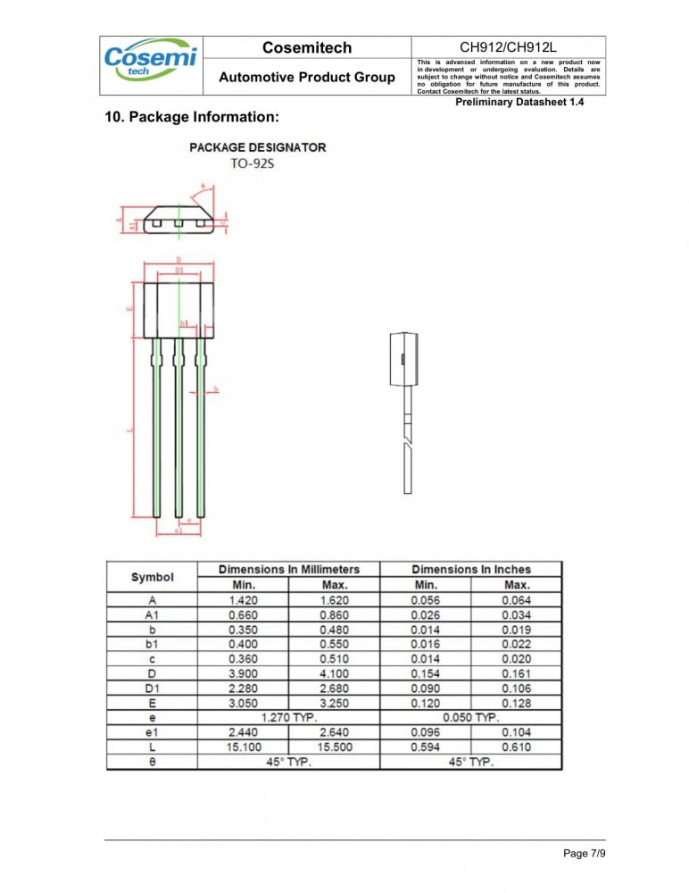 CH912LSR datasheet page 7