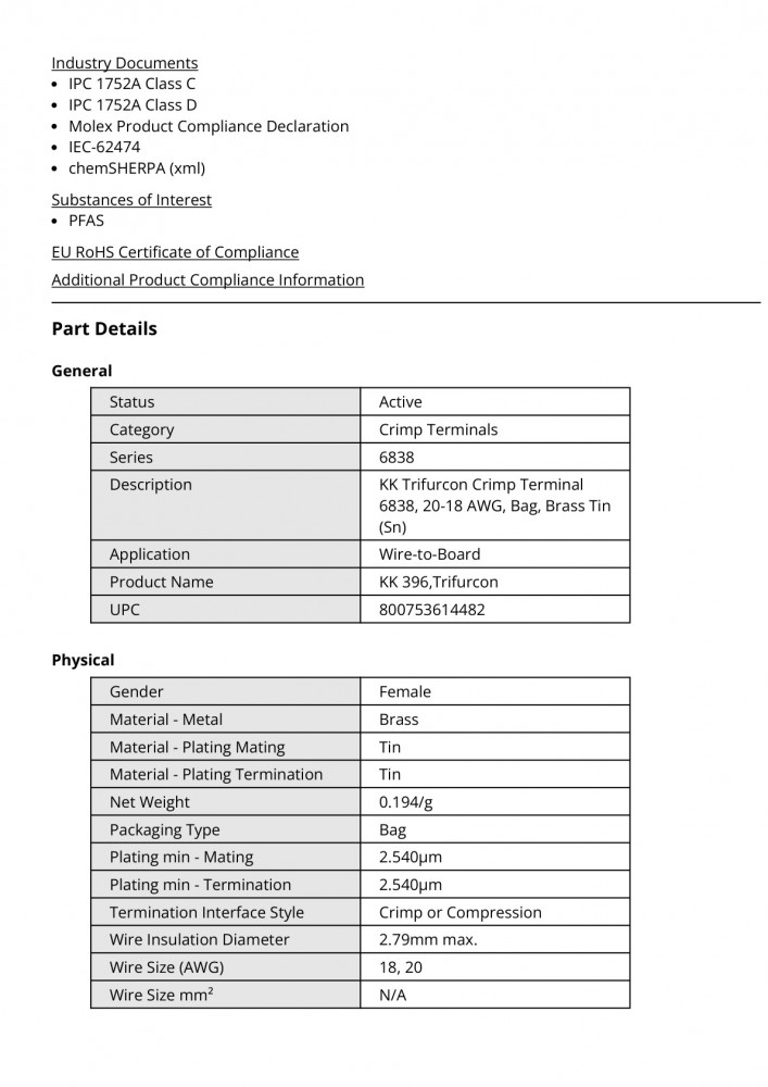 Product specification document page 2