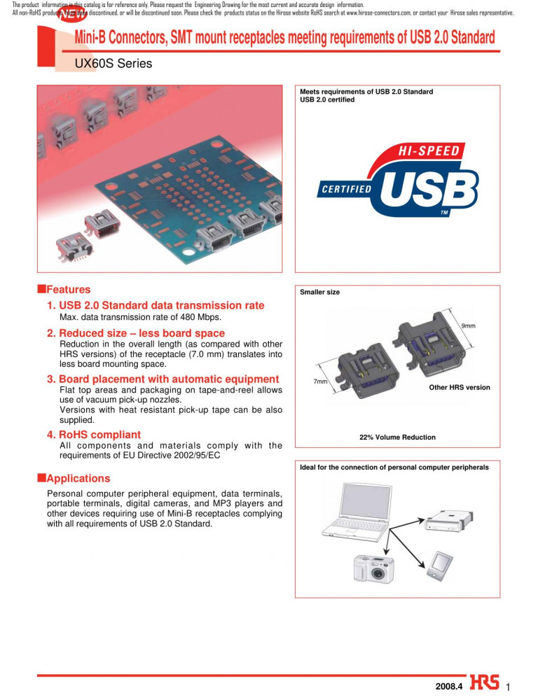 HRS UX60S catalog page 1