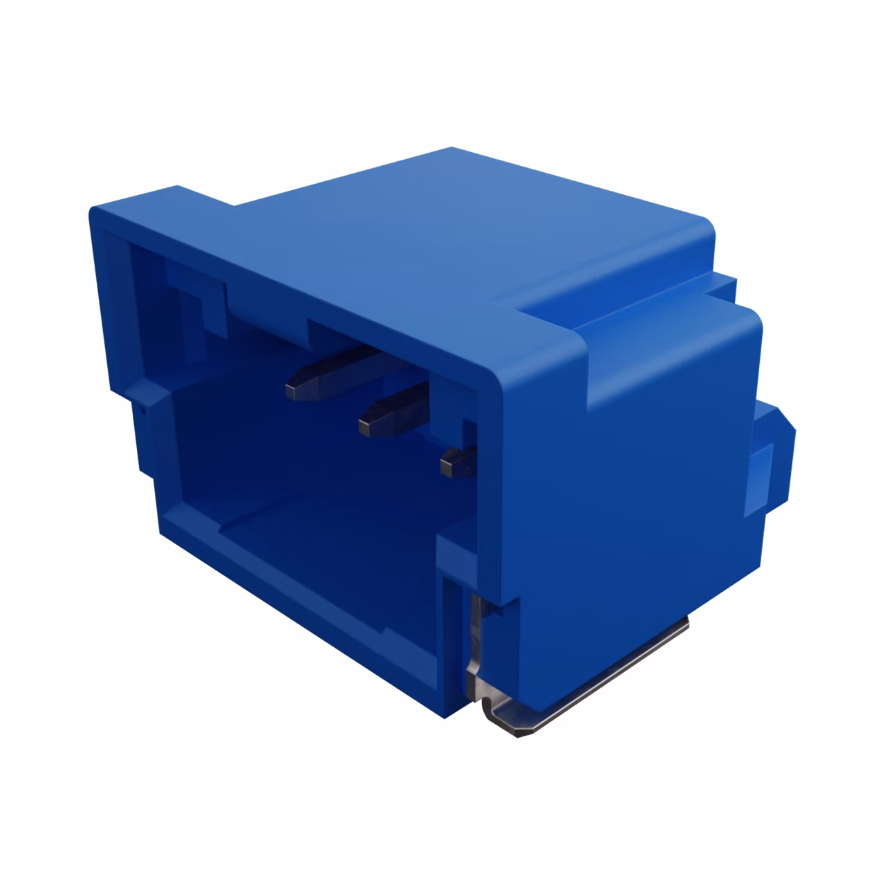 DuraClik Wire-to-Board Header, Single Row, Right-Angle, 3 Circuits, Tin (Sn) Plating, Blue for sale