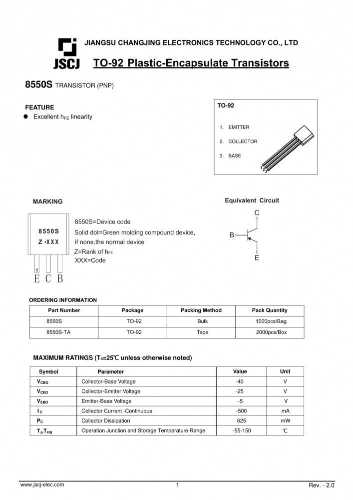 8550S datasheet page 1