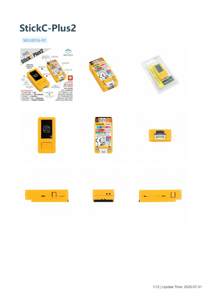StickC-Plus2 technical document page 1