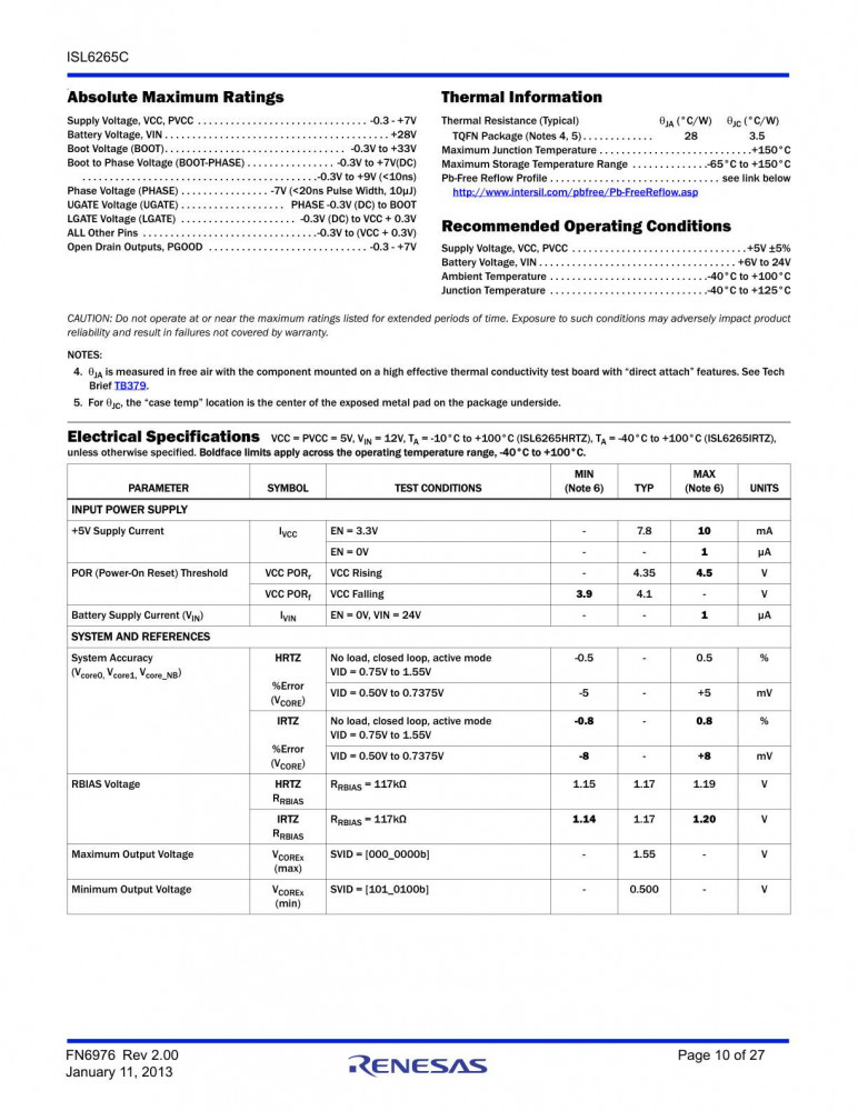 ISL6265C datasheet page 10