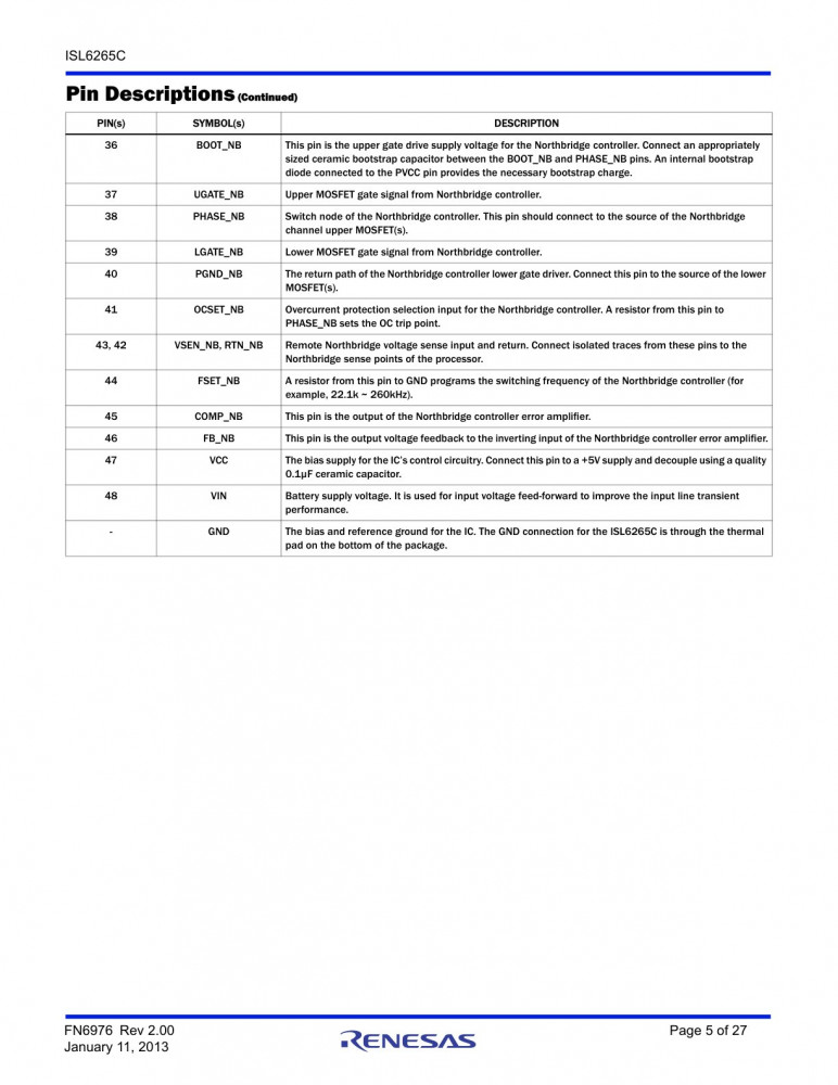 ISL6265C datasheet page 5