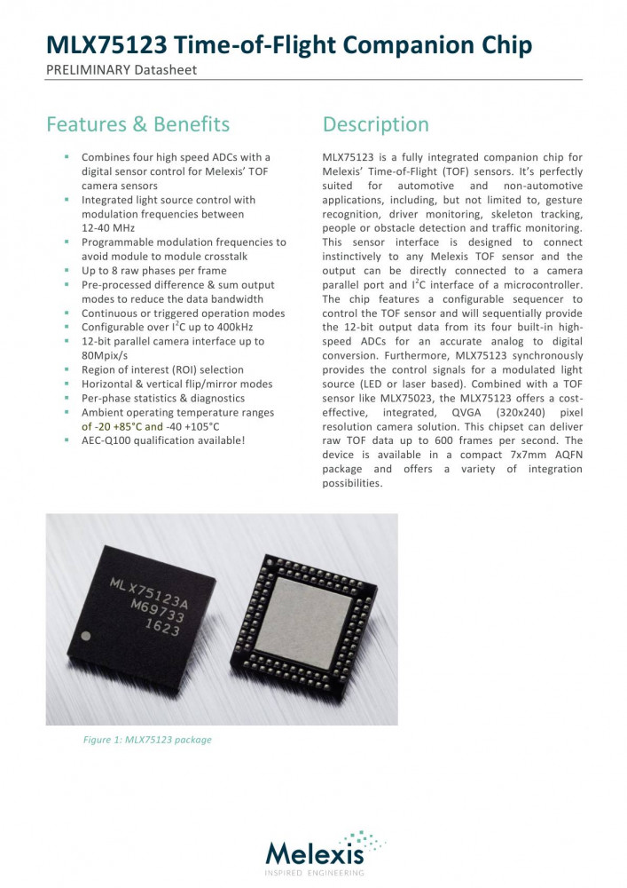 MLX75123 datasheet page 1