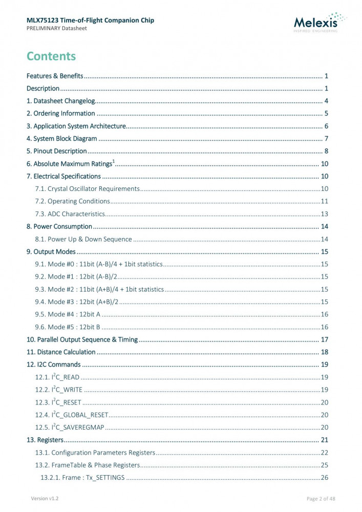 MLX75123 datasheet page 2