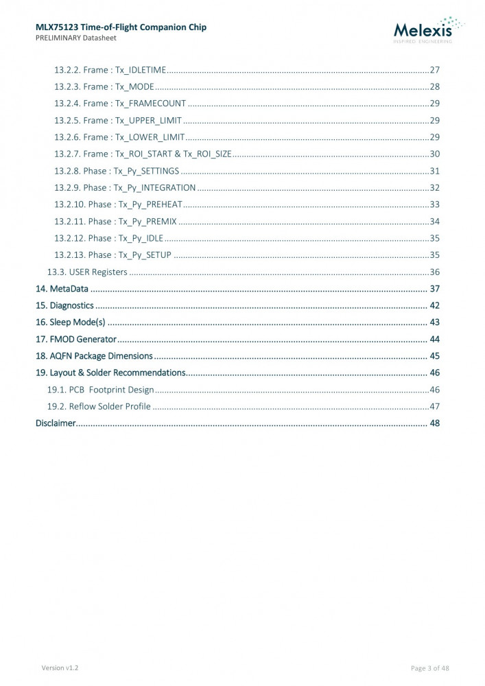 MLX75123 datasheet page 3