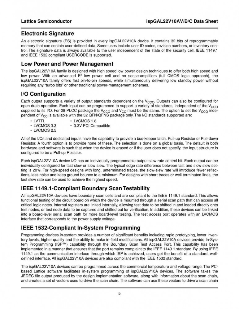 ISPGAL22V10A technical document page 5