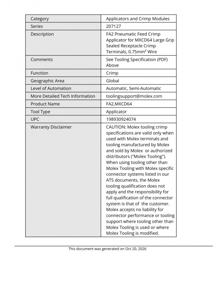 MOLEX 2157860810 tooling document page 2