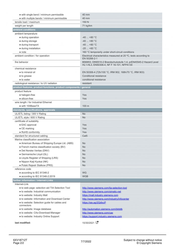 SIEMENS 6XV18712T technical document page 2