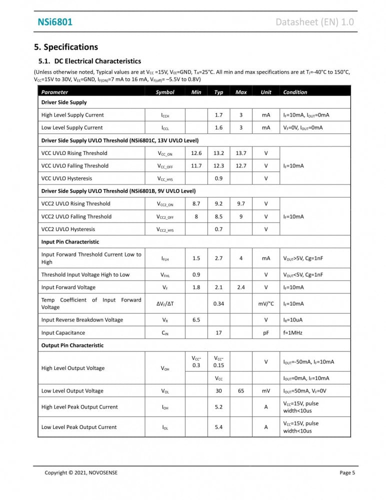 NSI6801TB-DDBR datasheet page 5