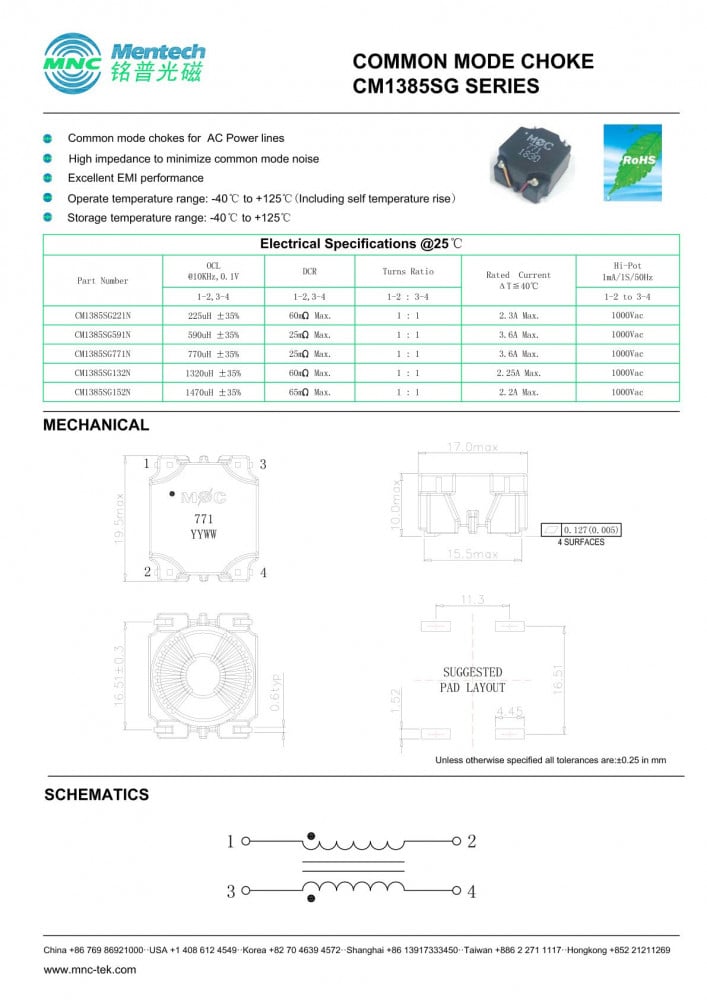 CM1385SG132N datasheet page 1