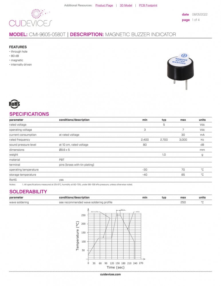 CMI-9605-0580T datasheet page 1