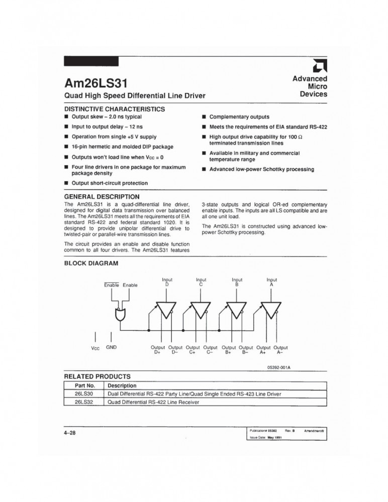 AM26LS31SC technical document page 2