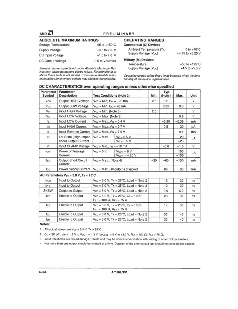 AM26LS31SC technical document page 8