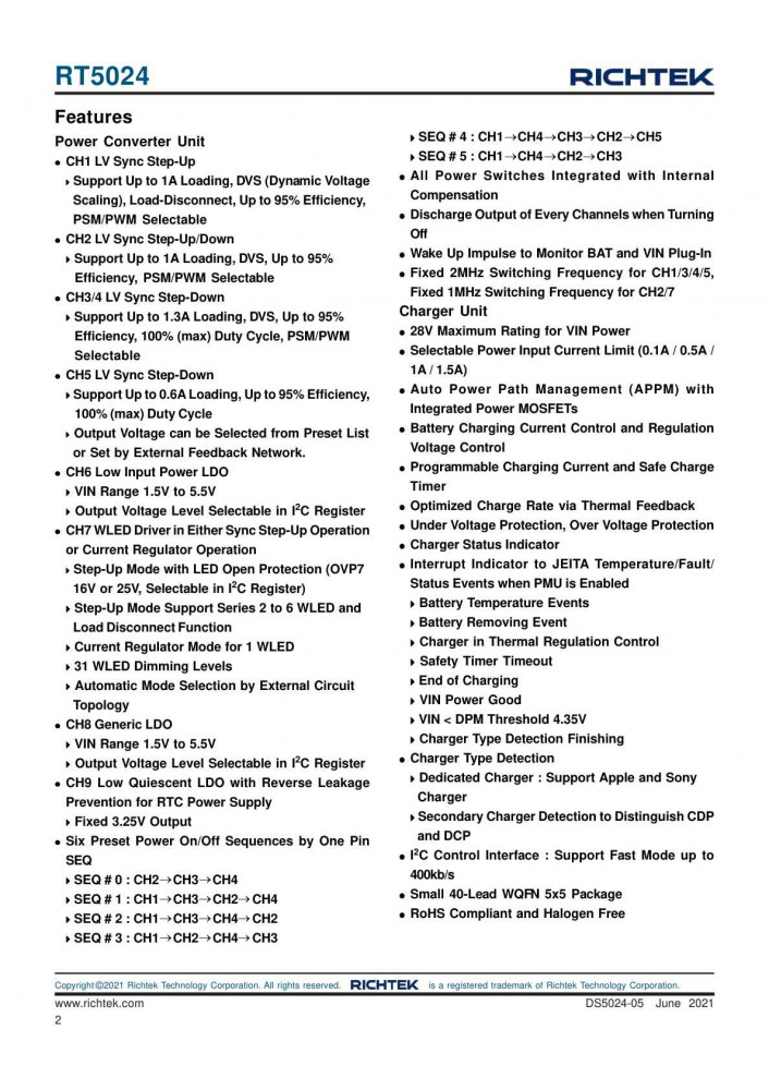 RT5024 technical document page 2