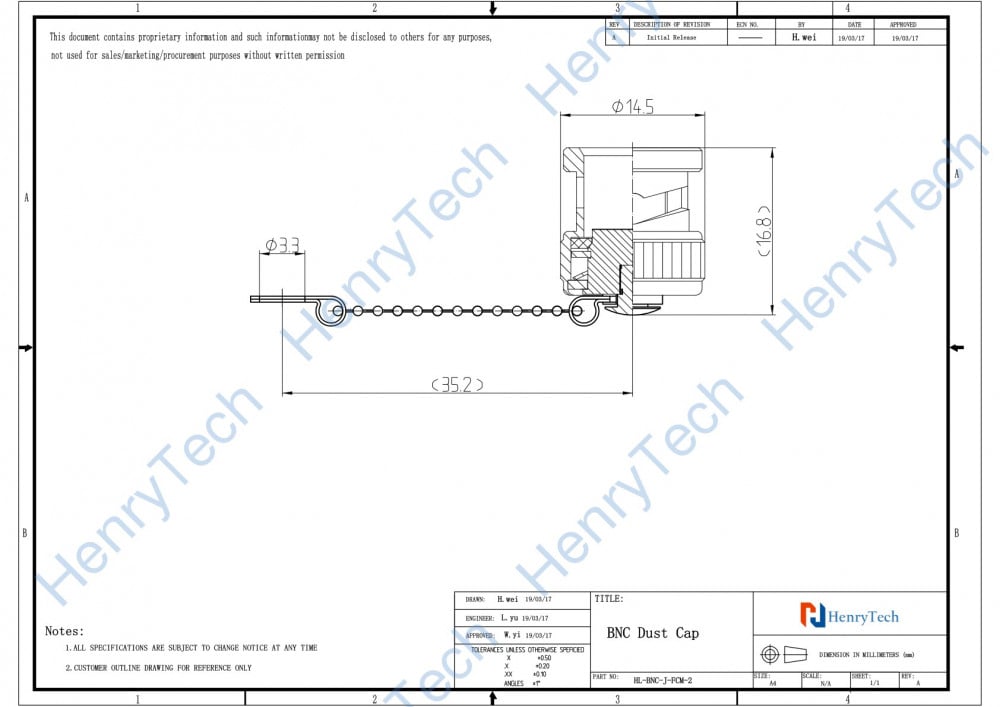HL-BNC-J-FCM-2 technical document page